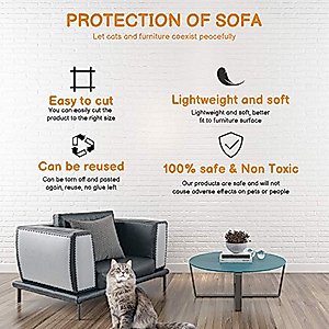 Cat Scratch Furniture Protector, 8 - Pack Cat Scratch Deterrent for Furniture, Couch Protector from Cat Claws, Anti Cat Scratch Protector, Twist Pins (Included)