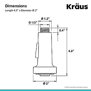 Kraus KFS-1MB Dual Function Kitchen Faucet Sprayer, Black