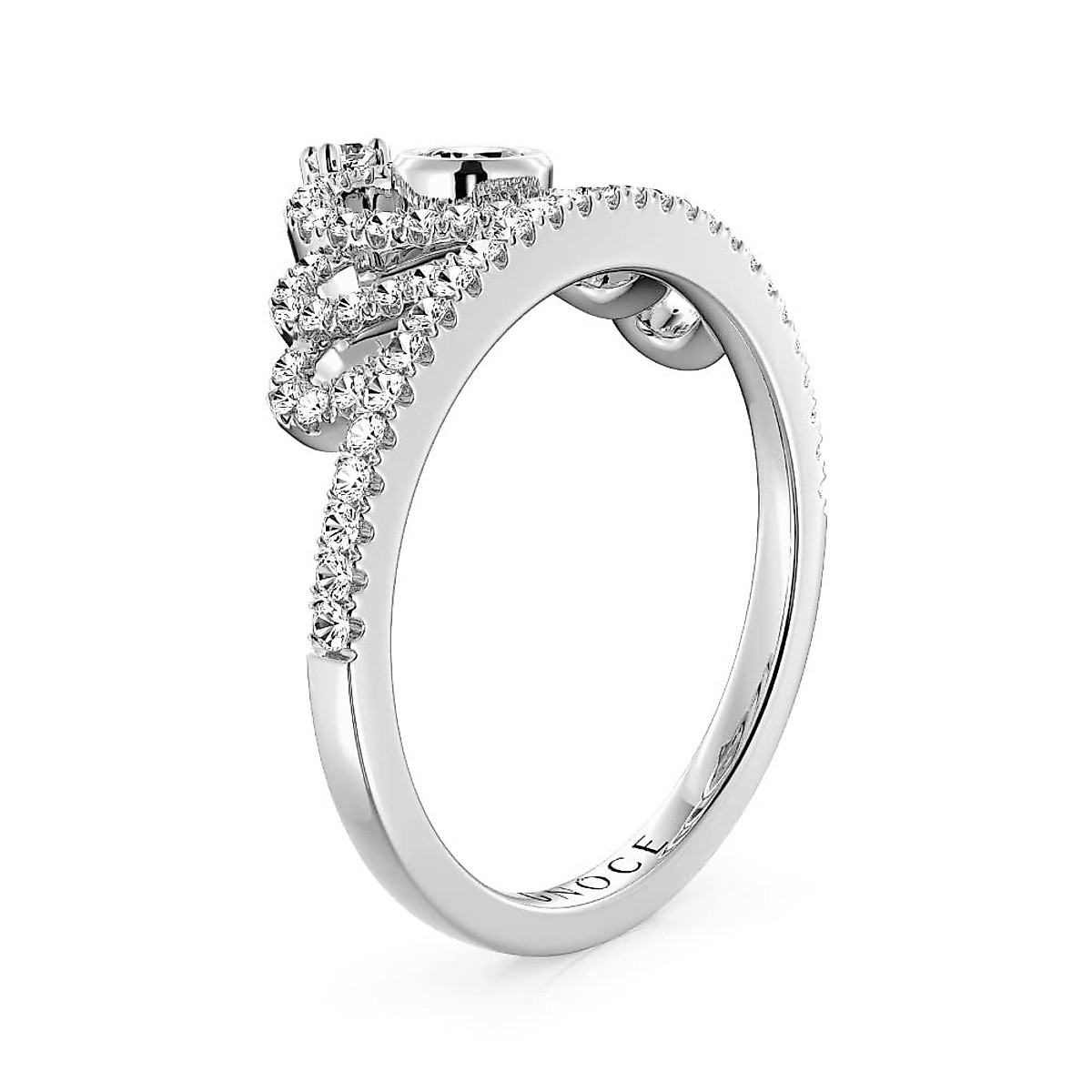 GNOCE Graceful Queen Crown Women Ring 925 Sterling Silver Inlaid with Clear Gemstones Rings Anniversary Promise Engagement Wedding Ring for Her (8)