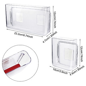 5 Pack Plastic Wall Folders, Clear Single Pocket Hanging Wall File Organizer, Durable Wall Mount File Holder for Office Home Bathroom, 8.7” x 1.8” x 4.7”