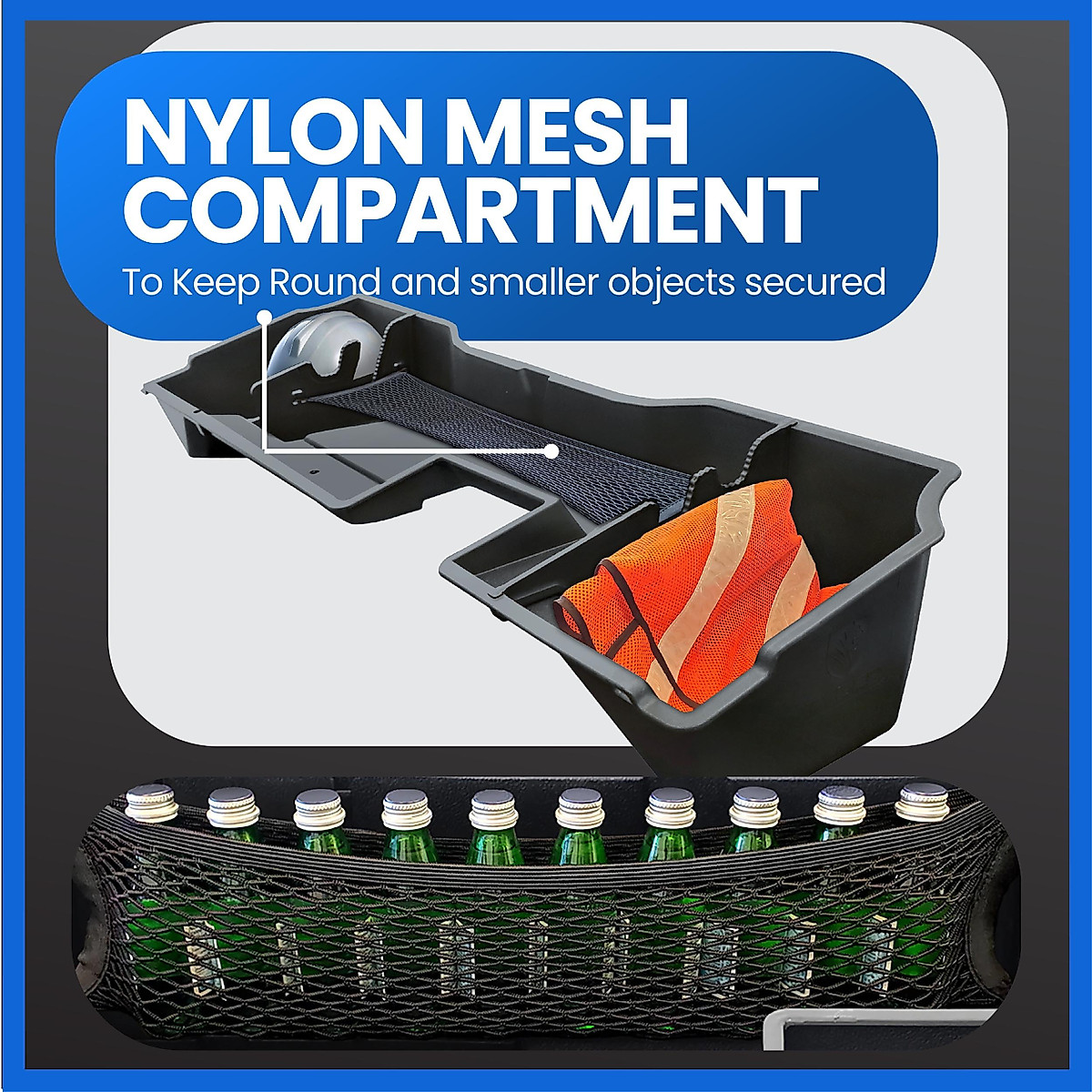 Tyger Auto Underseat Storage Box Compatible with 2014-2018 Chevy Silverado/GMC Sierra 1500; 2015-2019 Silverado/Sierra HD Double Cab | Black Rear Under Seat Storage Organizer | TG-CB5C2248