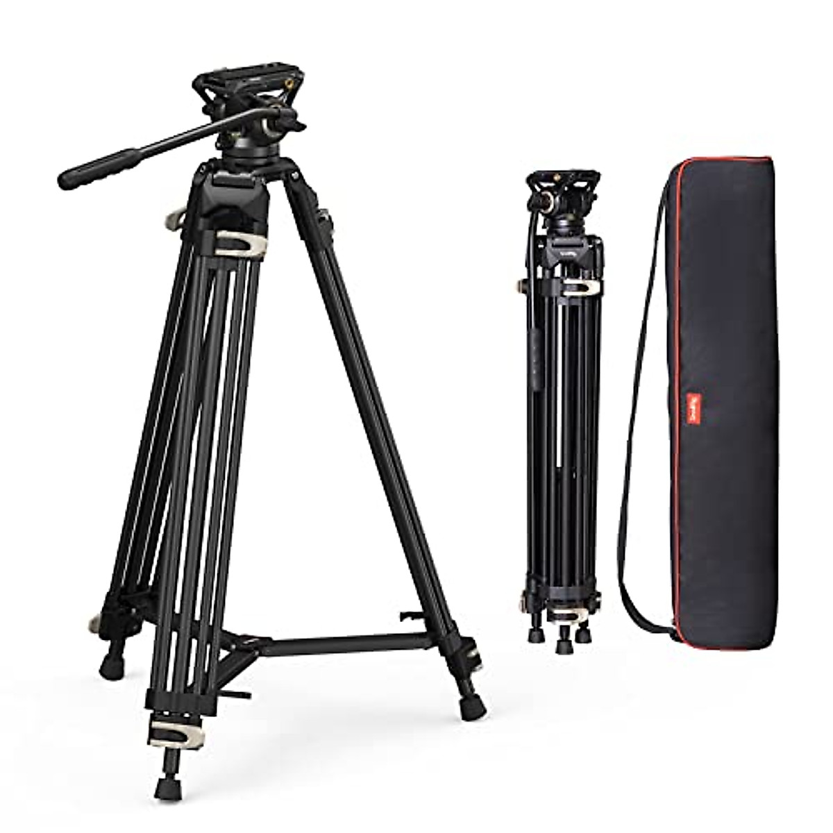 SmallRig AD-01 Video Tripod, 73" Heavy Duty Tripod with 360 Degree Fluid Head and Quick Release Plate for DSLR, Camcorder, Cameras(3751)