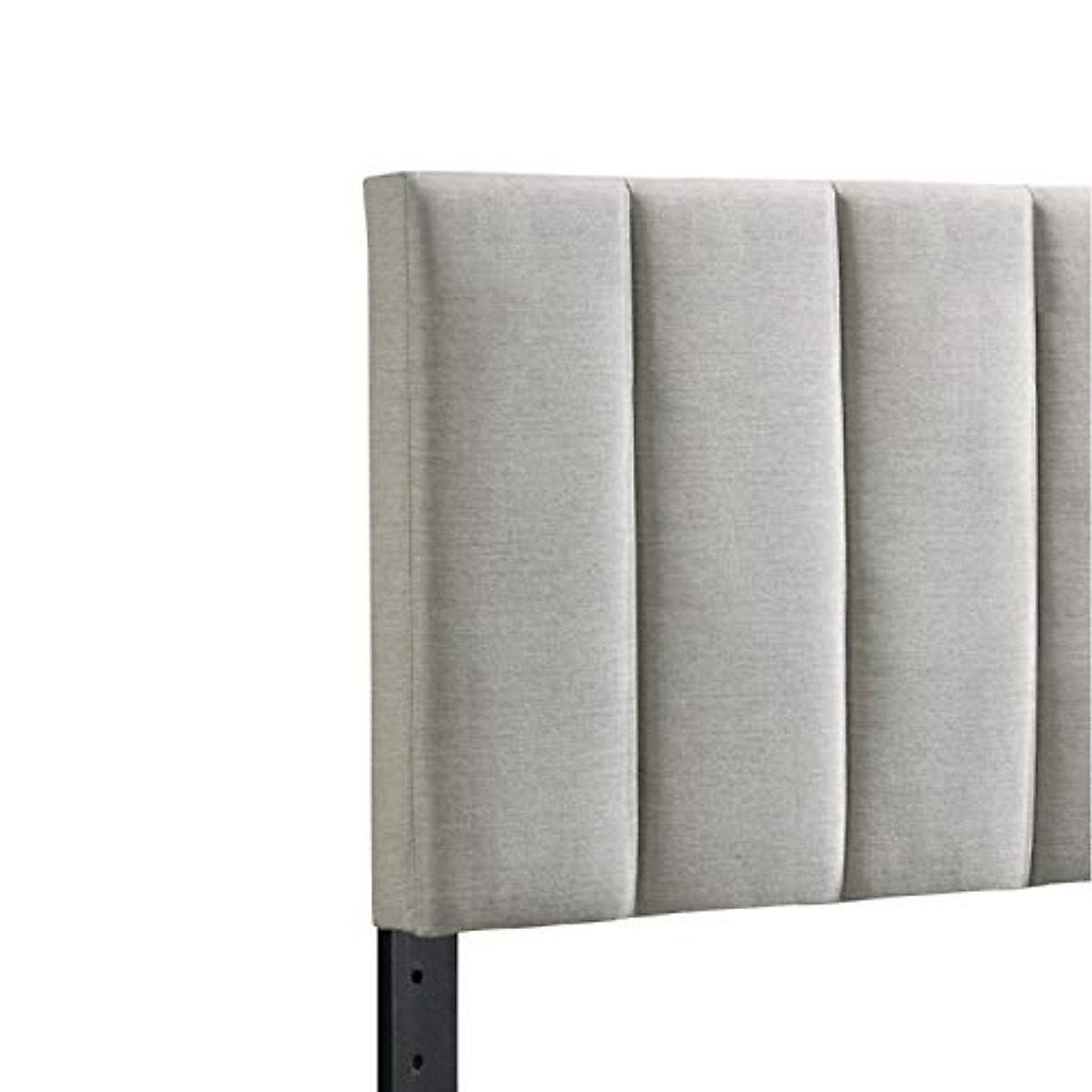 DG Casa Sierra Tufted Upholstered Vertical Channel Adjustable Height Headboard, Queen Size in Beige Polyester Blend Fabric