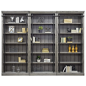 Martin Furniture Avondale 3 Bookcase Wall Gray