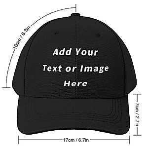 Personalized Custom Baseball Caps Unisex Men Women Dad Hat Add Your Text Image Name Number Peak Hat for Unique Gift Black