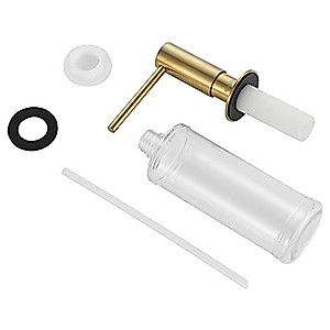 AguaStella ASF026BG Built in Soap Dispenser Brushed Gold for Kitchen Sink with Soap Bottle Countertop Pump