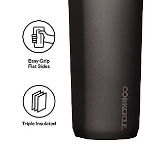 Corkcicle Commuter Cup Insulated Stainless Steel Spill Proof Travel Coffee Mug Keeps Beverages Cold for 9 Hours and Hot for 3 Hours, Ceramic Slate, 17 oz