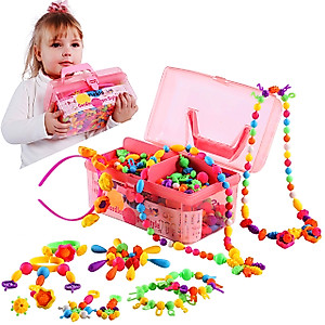 FANIMETO Pop Snap Beads,Birthday for 5-12 Year Old Girls,Arts and Crafts Toys for Girl Age4-8,DIY Jewelry Kit for Making Bracelets,Necklace,Creative Educational Toys(600pcs)