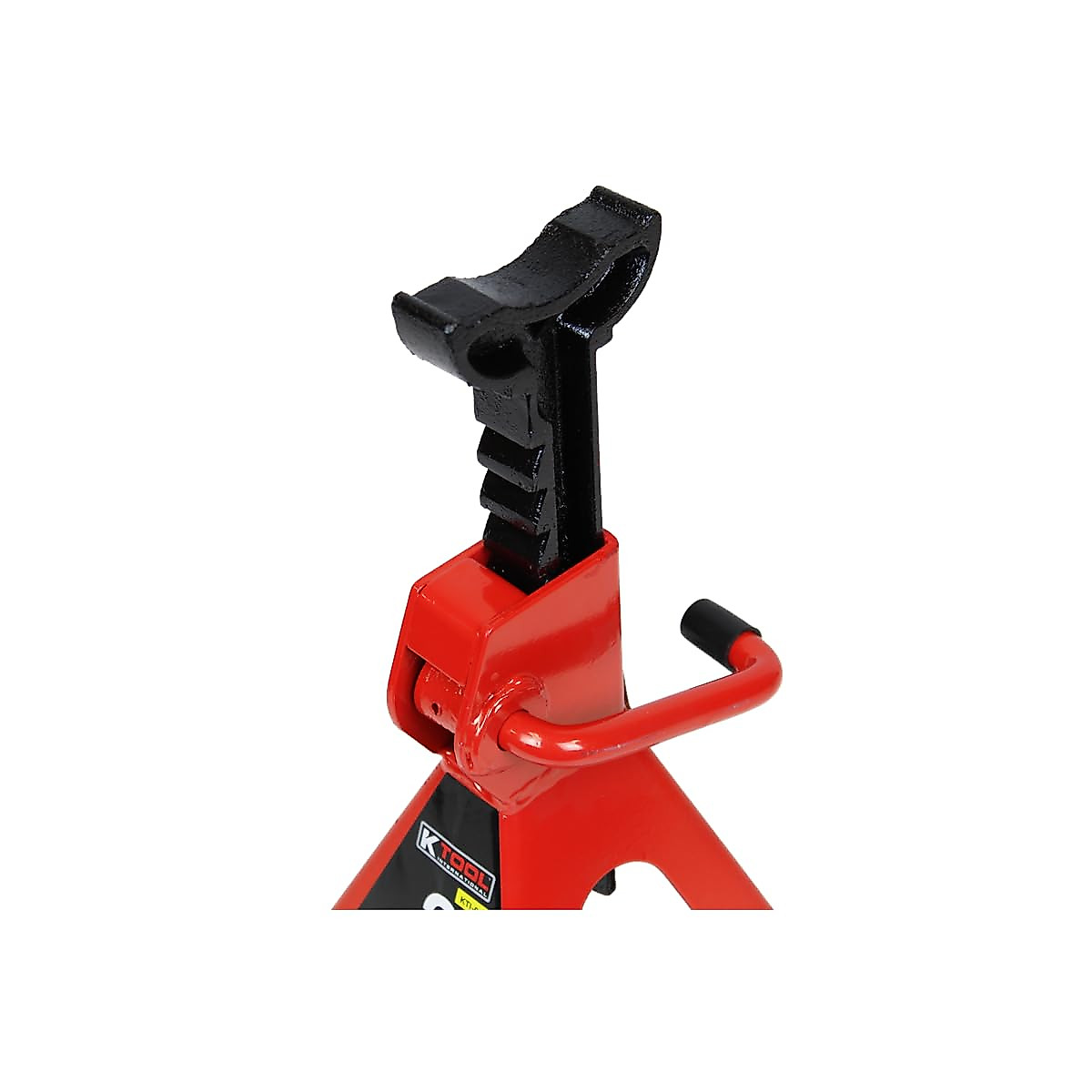 K Tool International 61201 2 Ton Automotive Jack Stands for Garages, Repair Shops, and DIY, Lightweight, 4,000 lbs. Capacity, Heavy Duty Steel Frame, Adjustable Height 10.75"-16.73", Red/Black, Pair
