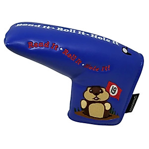 ReadyGOLF Dancing Gopher Blue Embroidered Putter Cover Blade