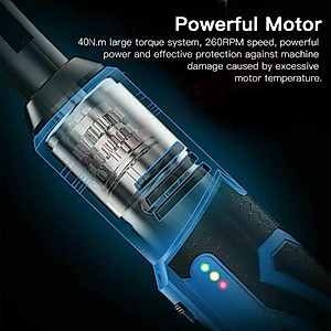 ZhanGe Cordless Ratchet Wrench 3/8 Inch Impact Wrench Electric Cordless Wrench 12V 40Nm 2X Battery+Charger