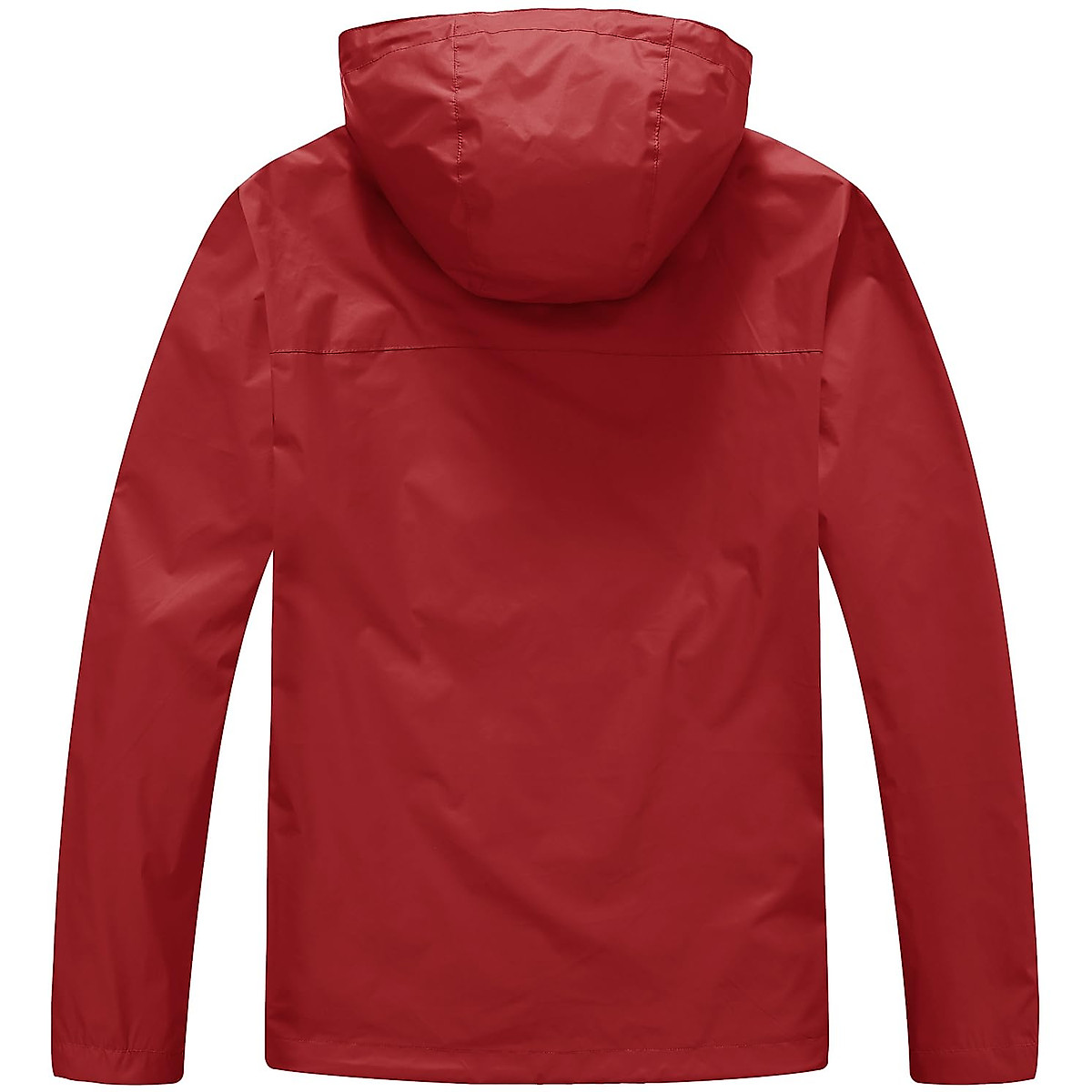 TBMPOY Men's Lightweight Rain Jackets Waterproof Hooded Running Cycling Hiking Raincoat Outdoor Windbreaker Wine Red M