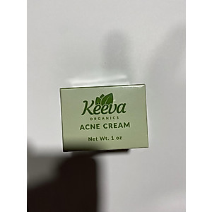 Keeva Organics Acne Treatment Cream With Secret TEA TREE OIL Formula - Perfect For Acne Scar Removal, Fighting Breakouts, Spots, Cystic Acne - See Results in Days Without Dry Skin (1oz)