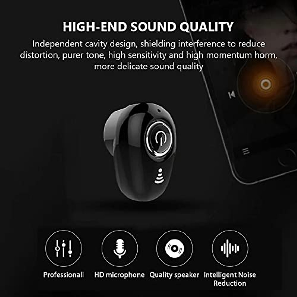 Mini Bluetooth 5.0 Single Wireless Headset Two Earphones Stereo Headphones Earbuds, Wireless Earbuds, Earbuds Wireless Bluetooth