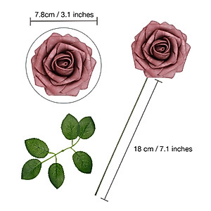 LIVILAN Dusty Rose Flowers Artificial Flowers Fake Roses Bulk Artificial Pink Flowers for Decoration Cakes Wedding Bouquets Party Table Centerpieces Floral Arrangements Home Decor Ornaments