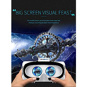 Ultralight VR Headset W/Bluetooth Controller, Comfortable Virtual Reality Headset for 4.7’’-6.4’’ iPhone/Android Phones, VR Headsets for Movies/Games, Gift for Kids & Adults