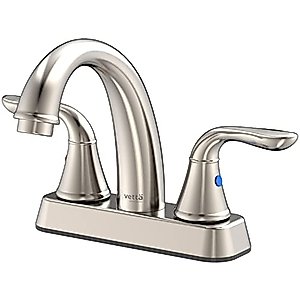 Vetta Bathroom Faucets - 2 Handle 3 Hole Centerset Brushed Nickel RV Bathroom Sink Faucet (Nickel)