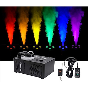 Chauvet DJ Geyser T6 Fog Machine Fogger, RGB Pyrotechnic Light FX+Remote+Fluid