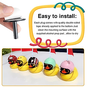 vsshe Duck Plug,10 Pack Jeep Duck Holder Dashboard Duck Jeep Lover Gift Sturdy Rubber Duck Mount with Double Sided Sticker for Jeep Dashboard and Mount Display(Excluding Rubber Duck) Black