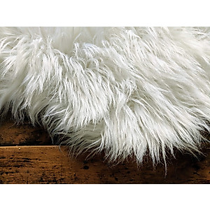 Delectable Garden Soft White Faux Sheepskin Faux Fur Chair Couch Cover Modern Area Rug Baby Blanket for Bedroom Floor Sofa Living Room Approx: 2 x 3 Feet - White