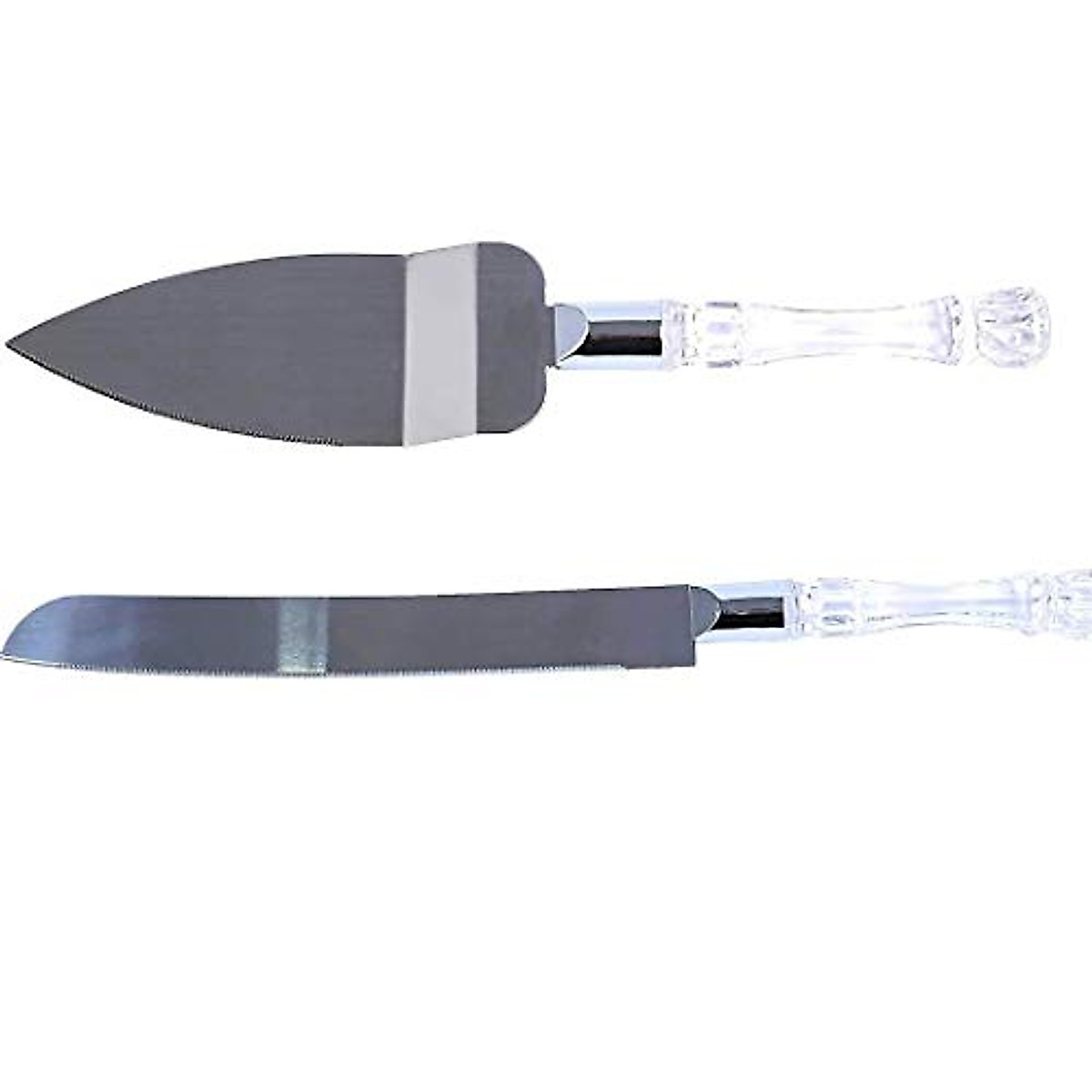 Mis Quince 15 Anos Cake Knife and Server Set Acrylic Crystal Handle -Cuchillos y Pala
