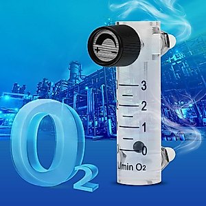 Hilitand Gas Flowmeter, LZQ-2 Flowmeter 0-3LPM Flow Meter with Control Valve for Oxygen Air Gas