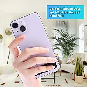 SAVITA 2pcs Phone Kickstand Metal, Thin Metal Phone Stand Stick on with Adjustable Adhesive Horizontal/Vertical Desk Stand Accessories for Cell Phone Case Vertical and Horizontal Stand (Black)