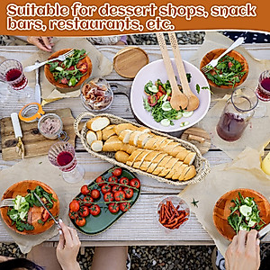 Didaey 12 Pieces Wooden Salad Bowl Set Salad Bowls for Lunch Woven Wooden Bowls for Snack Wooden Woven Salad Bowl Stackable Round Wood Serving Bowl for Kitchen and Salad Fruit Vegetable Snack, 6 Inch