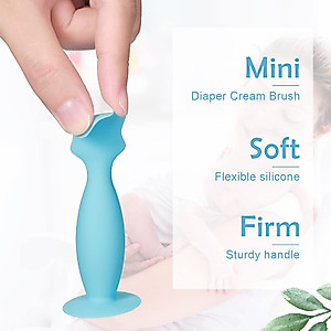 4 Pack Baby Diaper Cream Spatula Butt Paste Spatula Diaper Cream Applicator Baby Soft Flexible Silicone Diaper Rash Cream Brush Butt Spatula for Boys and Girls (Blue, Grey, White, Green)