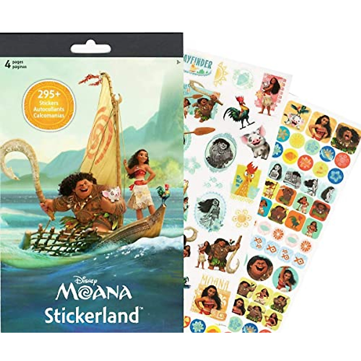 Disney Coloring Books for Kids with Stickers Bundle - (Moana Coloring Book and Moana Stickers)