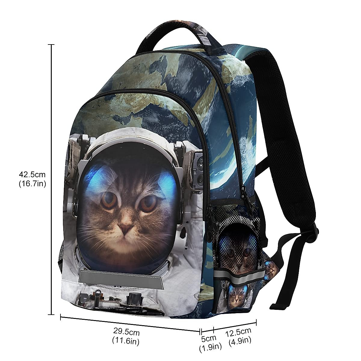 S Husky Laptop Backpack School Bookbags Daypack Bags Space Cat Astronaut Earth Planet Kids Back Packs for Girls Boys Women Men 2045048 One Size