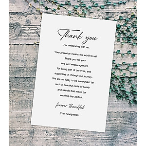 RokAPary Modern Minimalist Wedding Thank You Place Cards, Place Setting Cards, For Bridal Shower, Reunion, Reception, Celebration, Rehearsals, Dinner Parties, Events 50 Cards 4"x6". Made in USA
