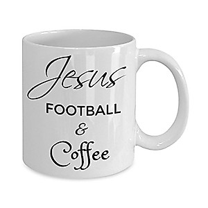 Jesus Football and Coffee Mug - Christian Present for Women, Men, Mom, Dad, Son, Daughter, Husband, Wife, Him, Her - Stocking Stuffer Birthday Present - Inexpensive Gift for Coworkers