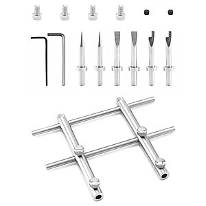 QWORK Camera Lens Openning Repairing Tool Kit, DSLR Camera Tool Set, 3/8" to 3-15/16" Lens Repair Set, Anti-Magnetic 3 Tips, 6 Screws and 2 Hexagon Wrench for Canon Nikon Sony Olympus Camera