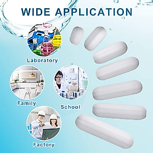 WEST TUNE 7Pcs Different Sizes PTFE Magnetic Stirrer Mixer Stir Bar,Laboratory Stir Bars Set for Multiple Capacity