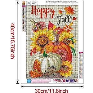 GESOON Fall Diamond Painting Kits for Adults Beginners Round Full Drill 5D DIY Pumpkin Diamond Art Kits Sunflowers Picture Art for Home Wall Decor 12x16inch