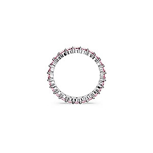 SWAROVSKI Matrix Vittore Ring, Pink Stones on a Rhodium Finished Band, Size 8, Part of the Matrix Vittore Collection