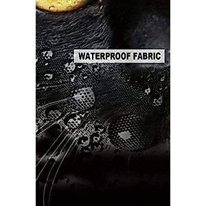 Pack of 2 Outdoor Waterproof Pillow Covers Black Cat Face Decorative Garden Cushion Case Yellow Eyes Throw Pillow Covers for Patio Furniture Couch Sofa, 16x16inch