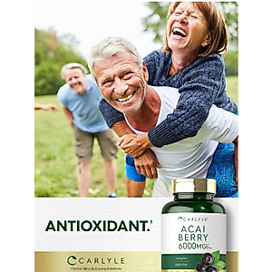 Carlyle Acai Berry Capsules 6000mg | 250 Count | Non-GMO & Gluten Free Acai Berry Extract