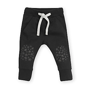 Go Little One Go, Anti-Slip Baby Jogger Crawling Pants | Organic Cotton | Unisex (6-12 Mo) (Black)