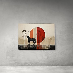 Majestic Black Stallion Galloping In The Clouds, Black Horse On Salt Flats, Canvas Print, Black Horse Print, Black Horse Wall Art