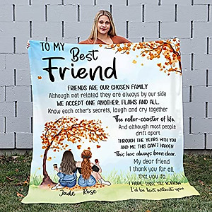 Custom Best Friend Blanket for Friends, to My Best Friends Blanket, Friendship Blanket for Women, Personalized Blanket Gifts for Women, Personalized Blanket to My Bestie Throw Blanket for BFF