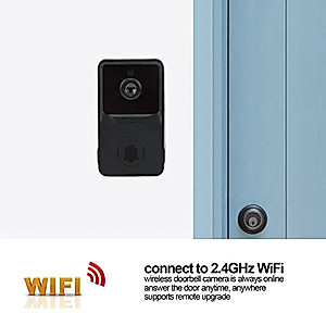 Wireless Video Doorbell Camera, Smart Ring Video Doorbell 2.4GHz WiFi Doorbell Security Camera with Motion Detector, 2 Way Audio, 800 Mah Lithium Battery, Door Bell Ringer for Home, Hotel