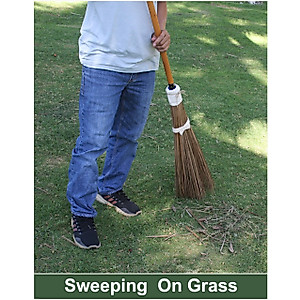 Nekenky Coconut Broom - 55 Inches Length, Heavy Duty Broom, Garden Broom, Natural Broom, Outdoor Broom, Garage Broom, Hard Floor Broom, Outdoor Brooms for Sweeping Patio