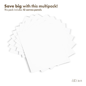 Elan Cotton Canvas Panels 8x10, 12-Pack Canvas Boards for Painting, Painting Canvas, Canvases for Painting, Art Board Bulk, Art Canvas Board, Blank Canvas Panel, Plain Canvas Board Art Canvas Panels
