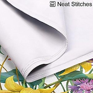 Floral Sunflower Poppy Satin Pillow Cases Silk Satin Pillowcase for Hair and Skin Standard Set of 2 Super Soft Silk Pillowcase with Envelope Closure (20x26 in)