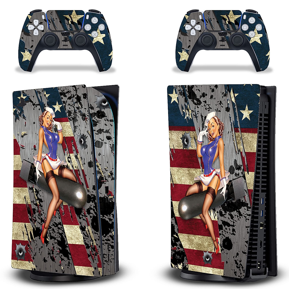 247 Skins Graphics kit Sticker Decal Compatible with PS5 Playstation 5 and DualSense Controllers - WW2