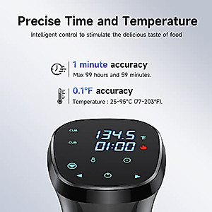 Sous Vide Machines,Joule Sous Vide Cooker 1100W, Wifi Connect App Control with Recipe Ultra-quiet Fast-Heating Immersion Circulator Temperature and Time Digital Display