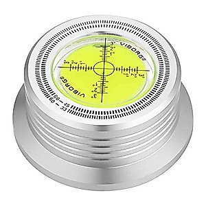 Viborg LP628S Record Weight Disc Stabilizer, Silver 60Hz Turntable Level, 280G (9.9 OZ) HiFi 3 in 1 Vibration-Proof Vinyl Clamp with Bubble Leveling (60Hz, Silver)