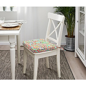 FUNHOME Patio Chair Cushions 18.5 x 18.5 x 2.5 Inch,Water-Resistant Outdoor Seat Cushions for Patio Furniture 2 Pack, Sqaure Chair Pads for Wicker Chair Seat, Melora Paisley